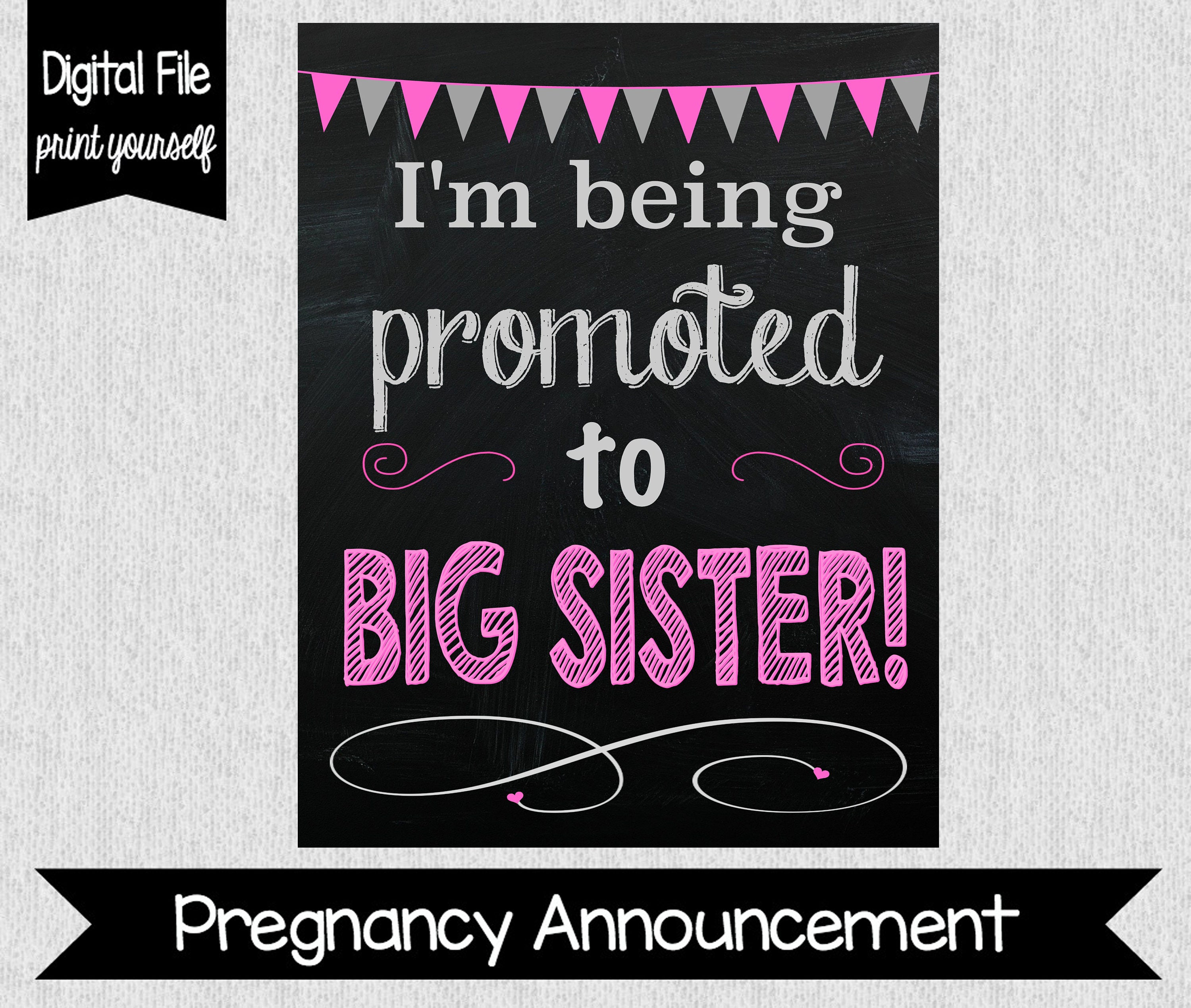 Big Sister Pregnancy Announcement Digital Instant Download - Etsy