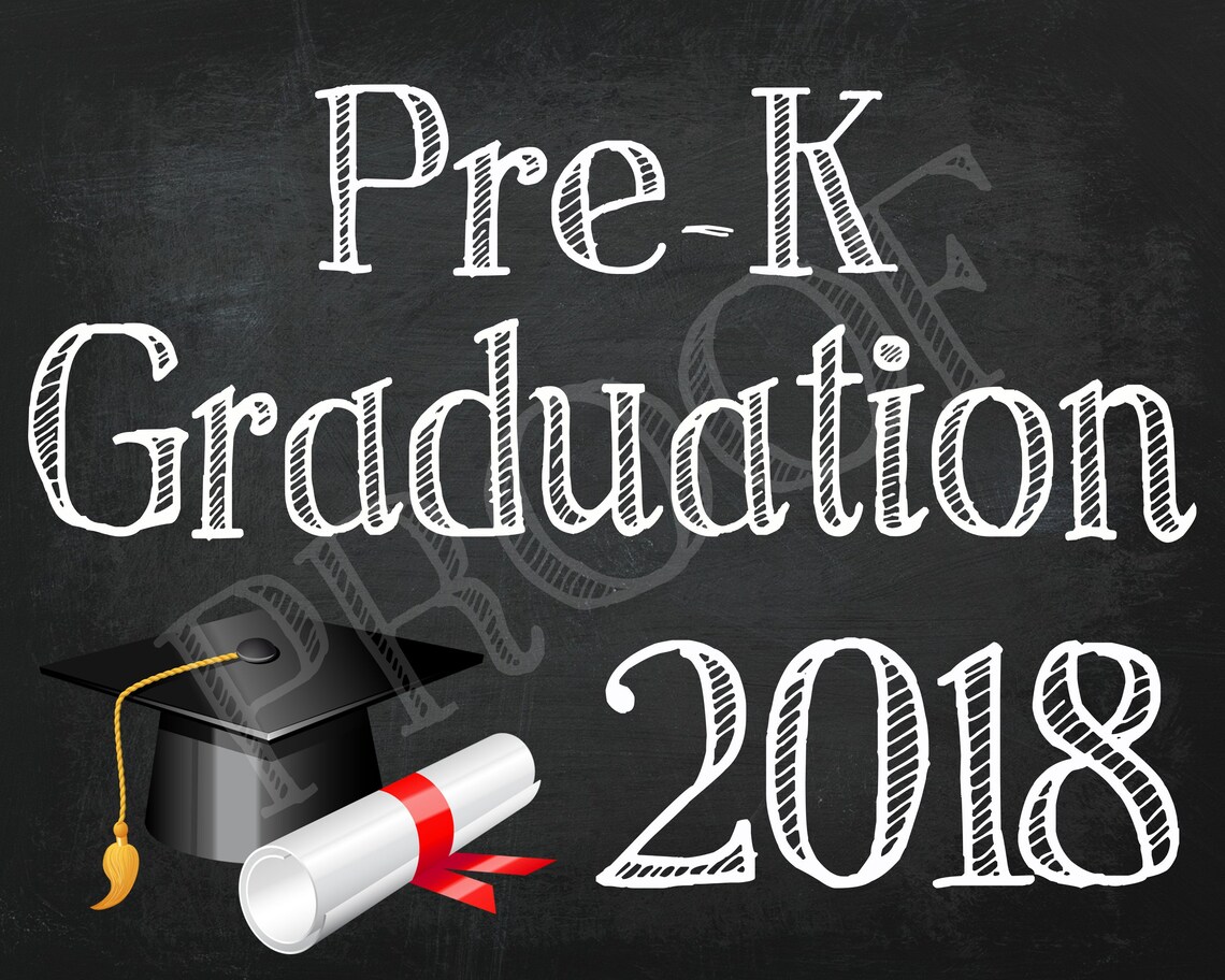 Pre-k Graduation Chalkboard Preschool Graduation Sign | Etsy