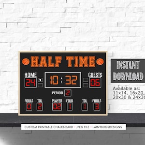 Basketball Scoreboard Printable - It's Halftime Photoshoot Props ...