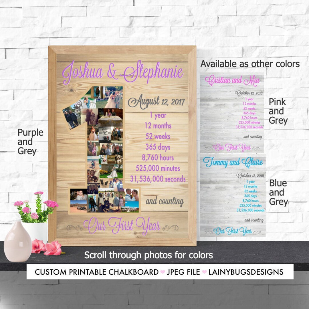 One Year Anniversary Collage - Number One Photo Collage - Photo Collage ...