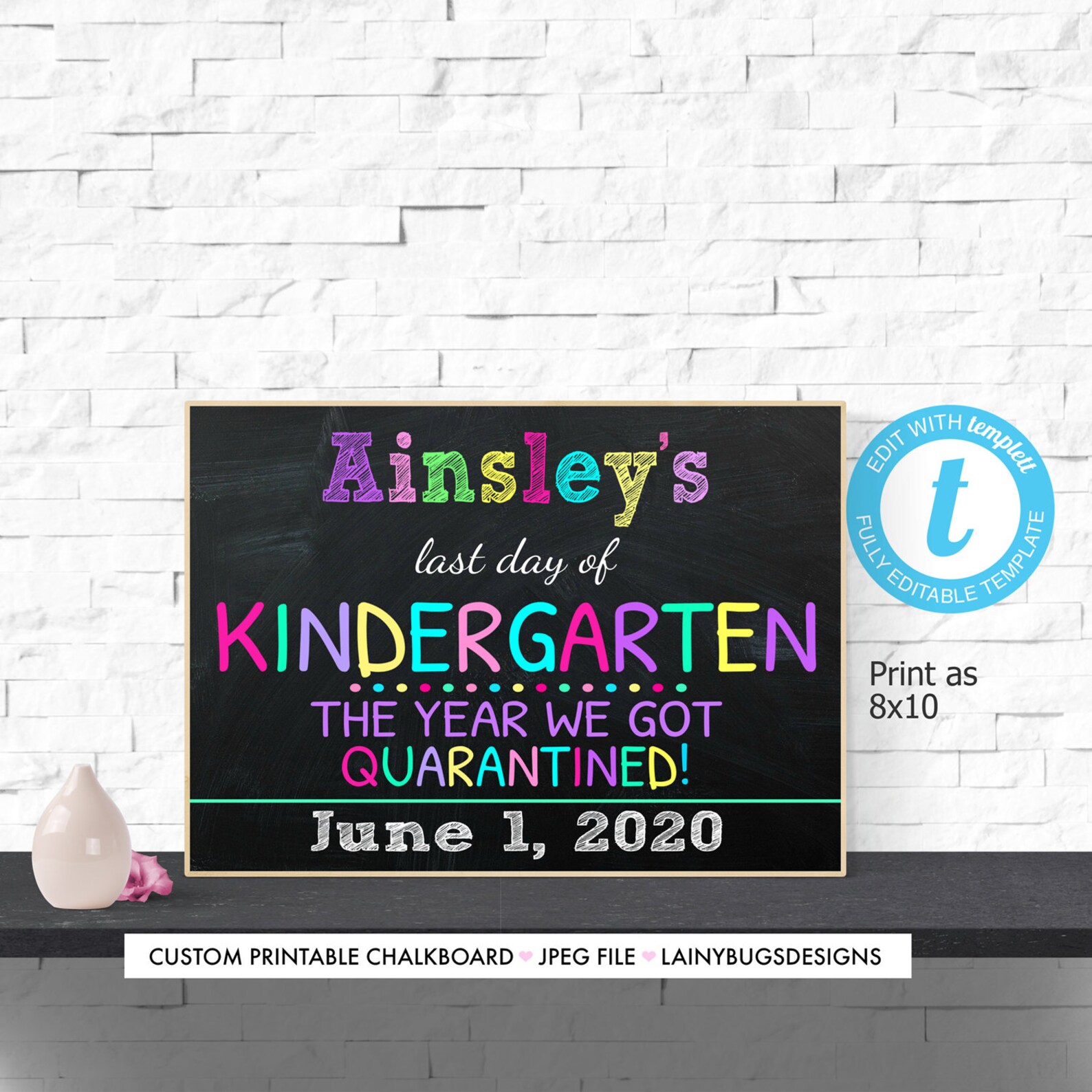 Last Day of School Sign Edit Yourself Print Yourself - Etsy