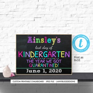 Last Day of School Sign - Edit Yourself - Print Yourself - Distance ...