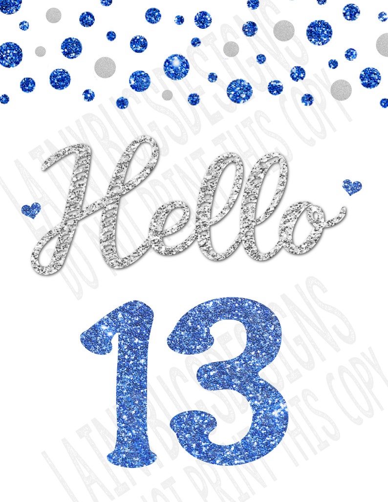 Printable 13th Birthday Signs - Fun 13th Birthday Party Decor - Boy or ...