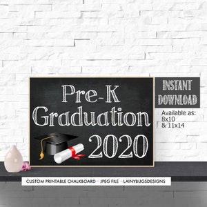 Pre-k Graduation Chalkboard - Preschool Graduation Sign - Pre-k ...