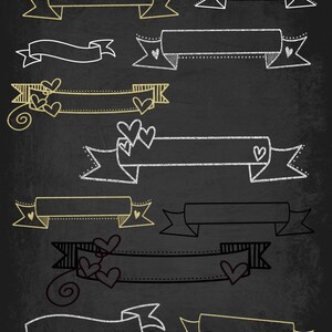 Hand Drawn Banner Clipart - Doodles - Pennant Banners - Colorful ...
