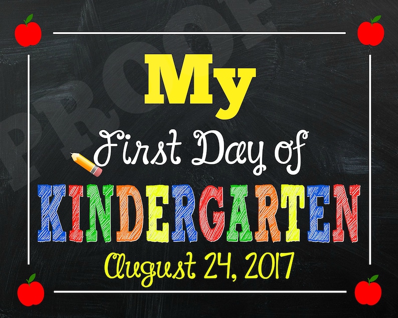 My First Day of Kindergarten Sign First Day of School Sign - Etsy