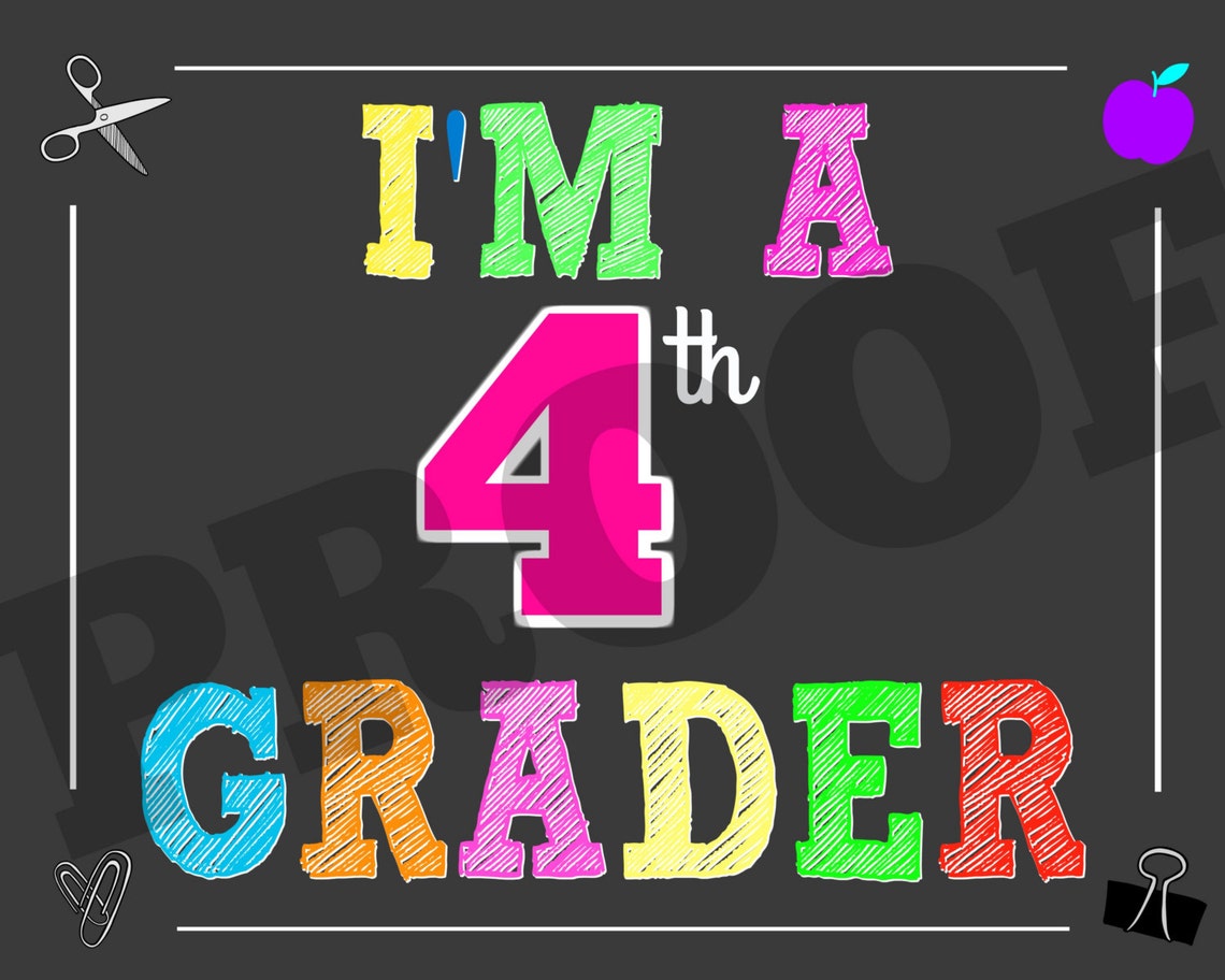 I'm a 4th Grader Sign Fourth Grade Sign 4th Grade Sign | Etsy