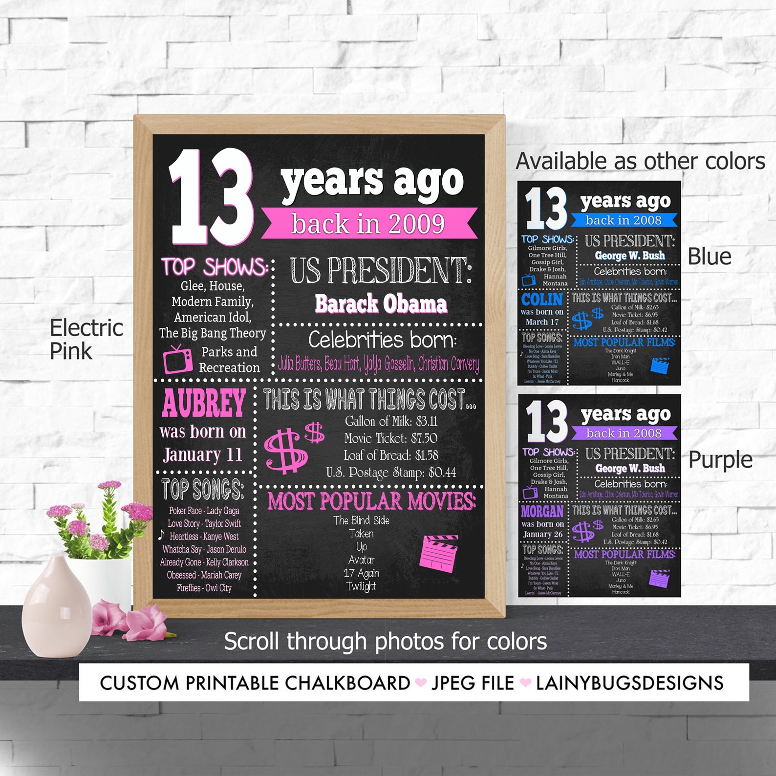 13th Birthday Chalkboard Sign Printable 13th Birthday Sign - Etsy