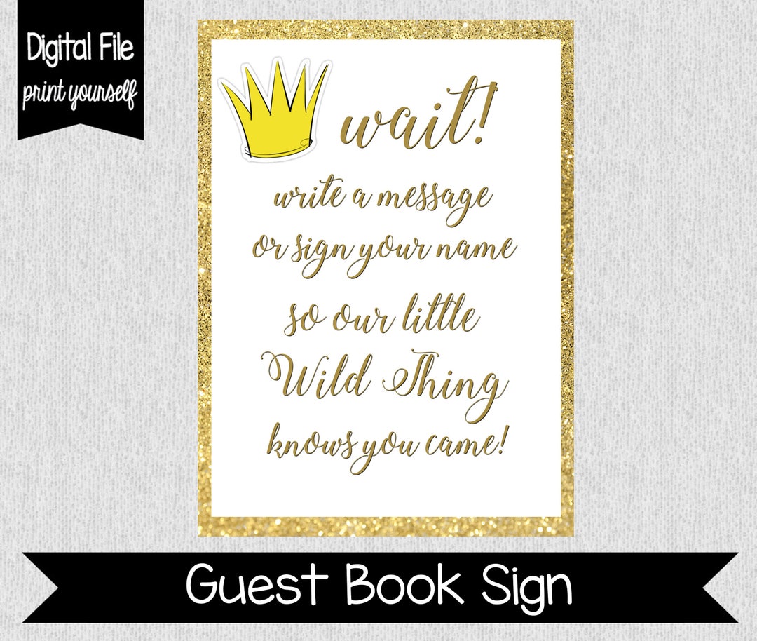 First Birthday Guestbook Sign First Birthday Message Book Sign Where ...