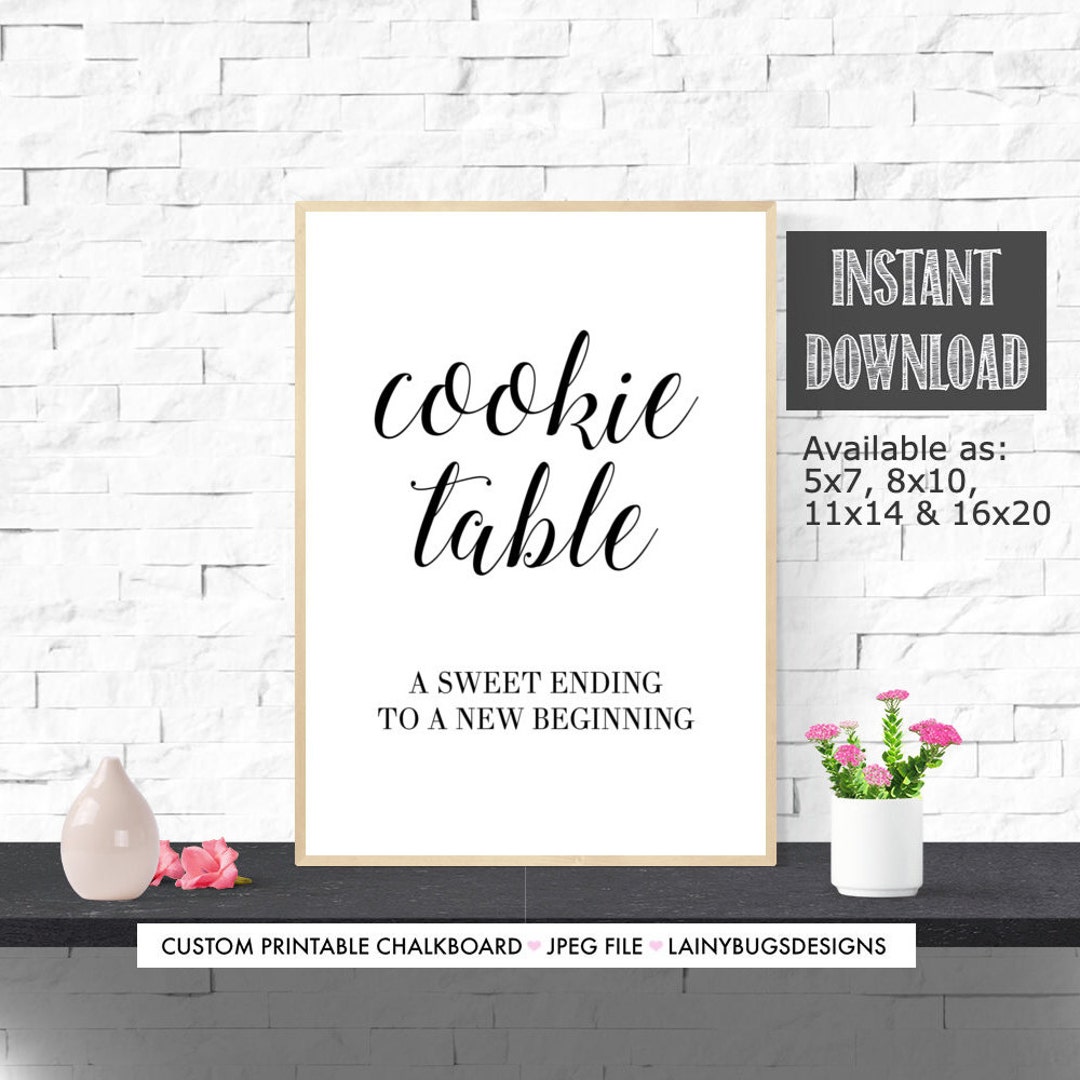 Cookie Table Wedding Sign - Printable Cookie Table Signage - Wedding ...
