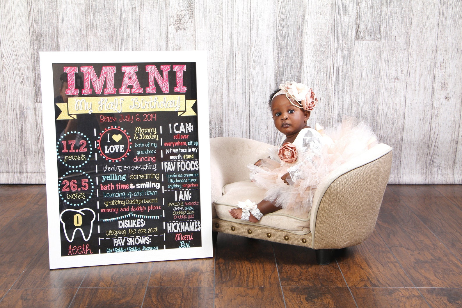 Half Birthday Chalkboard 6 Month Chalkboard Digital - Etsy
