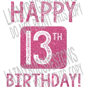 Printable 13th Birthday Signs Fun 13th Birthday Party Decor Boy or Girl ...