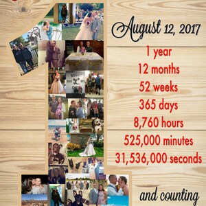 One Year Anniversary Collage - Number One Photo Collage - Photo Collage ...