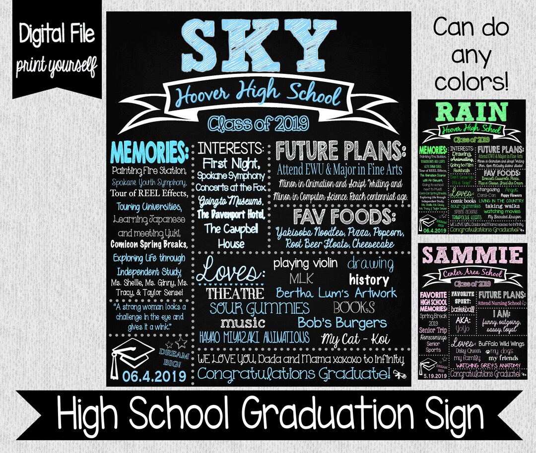 Class of 2019 Chalkboard Sign - Printable Graduation Chalkboard ...