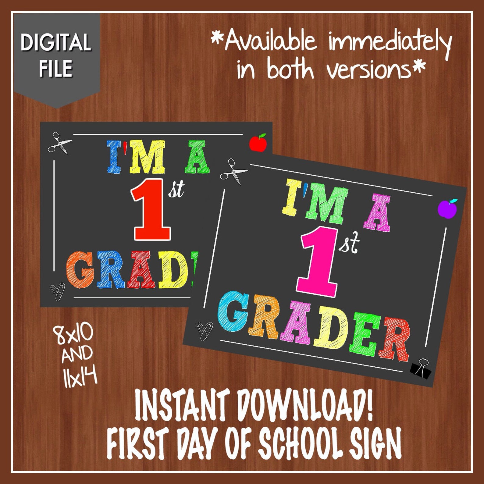 I'm a 1st Grader Sign First Day of School Chalkboard | Etsy