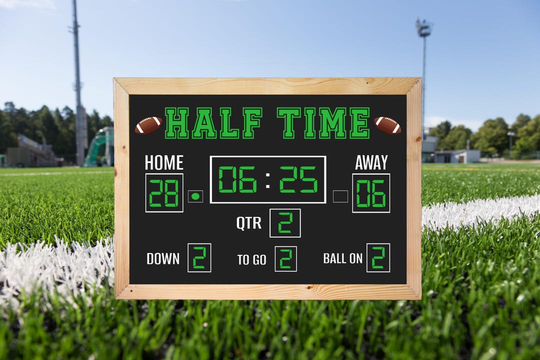 Football Scoreboard Halftime Football Sign Green Football Scoreboard ...