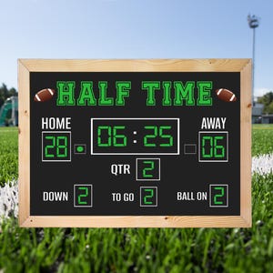 Football Scoreboard Halftime Football Sign Green Football Scoreboard ...