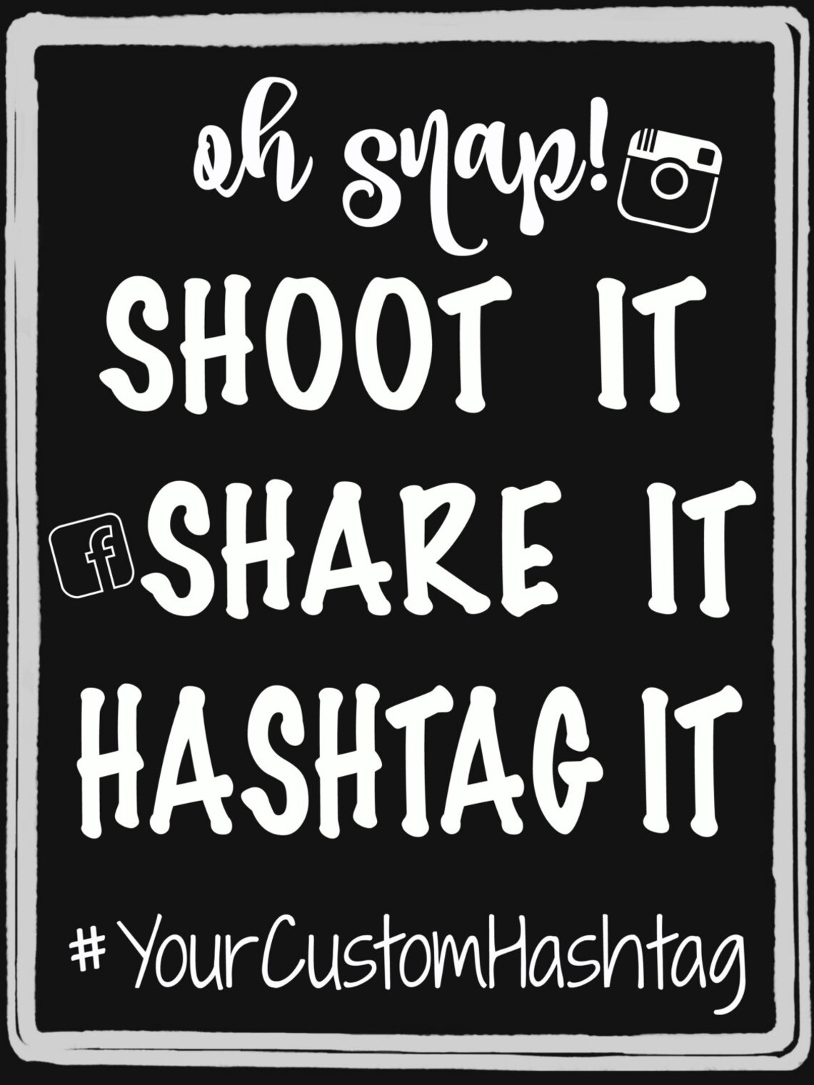 Custom Hashtag Sign - Social Media Hashtag Sign - Digital - You Print ...