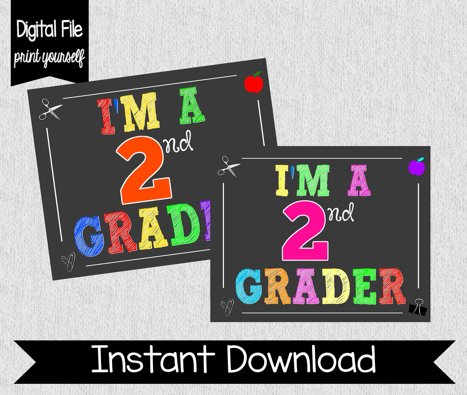 I'm a 2nd Grader Sign Instant Downloads First Day of | Etsy