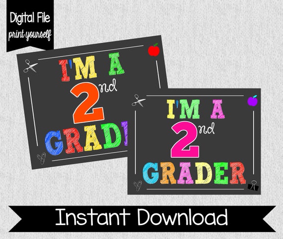 I'm a 2nd Grader Sign Instant Downloads First Day of - Etsy