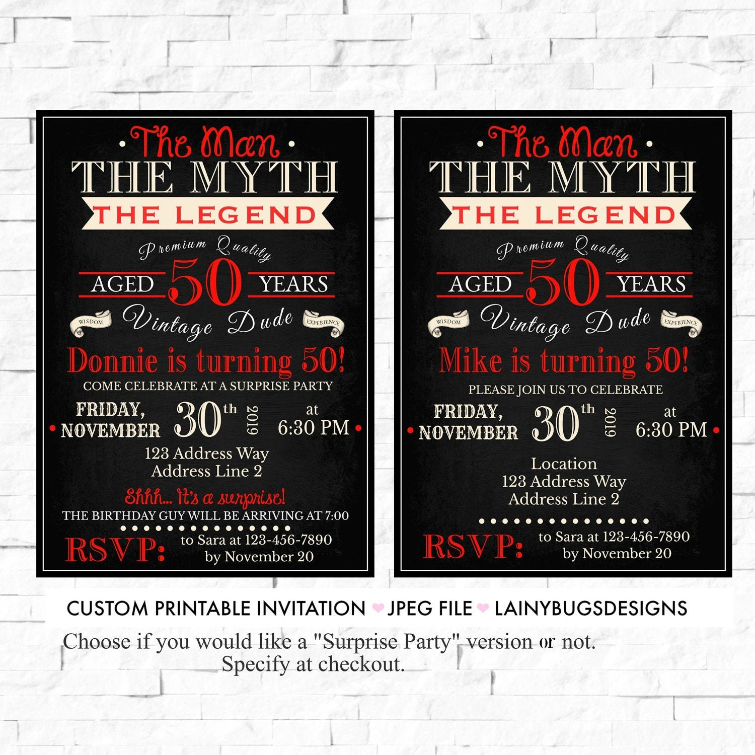 Birthday Party Invitations Templates 50th