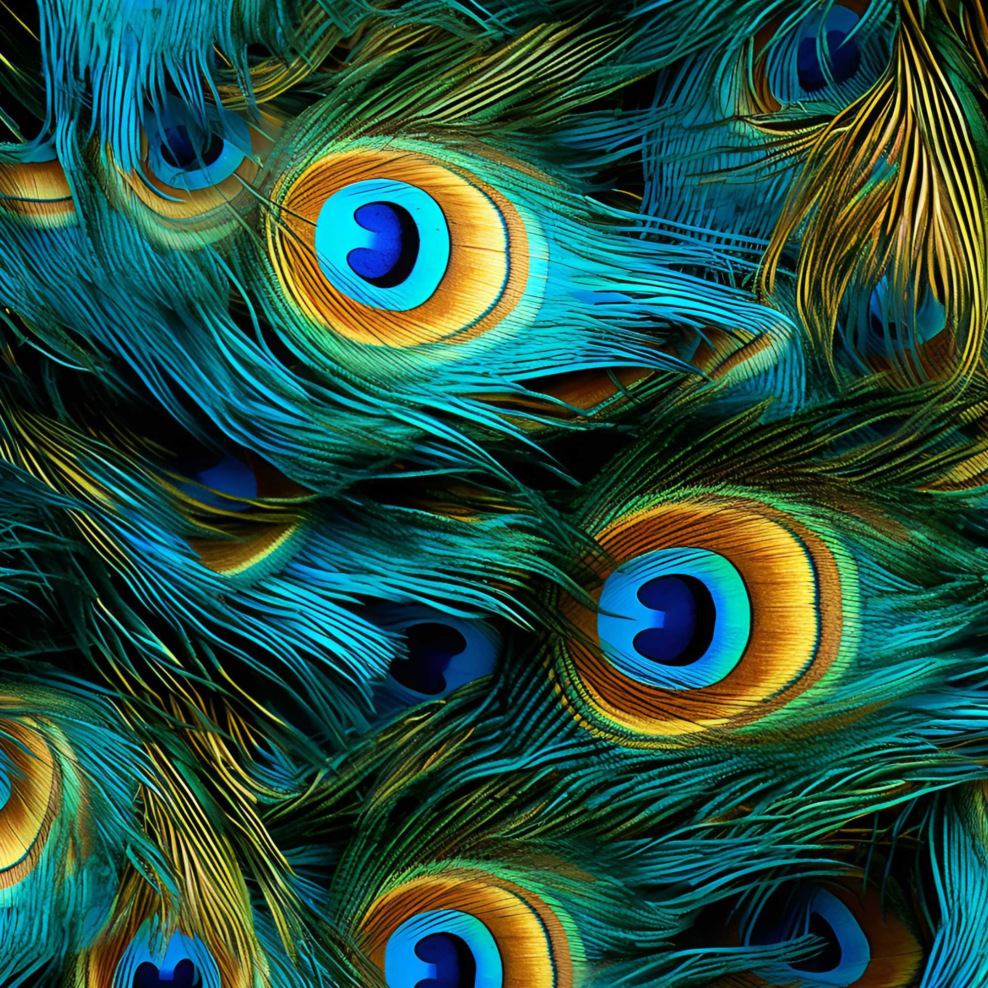 Realistic Peacock Feather Tiles - Premium Digital Tile Seamless Design ...
