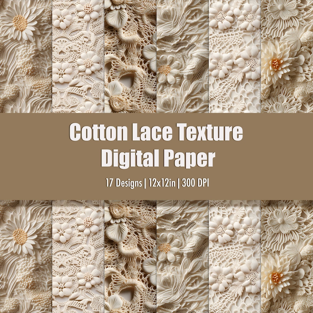 Cotton Lace Digital Paper Pack - Seamless Digital Background - Lace ...