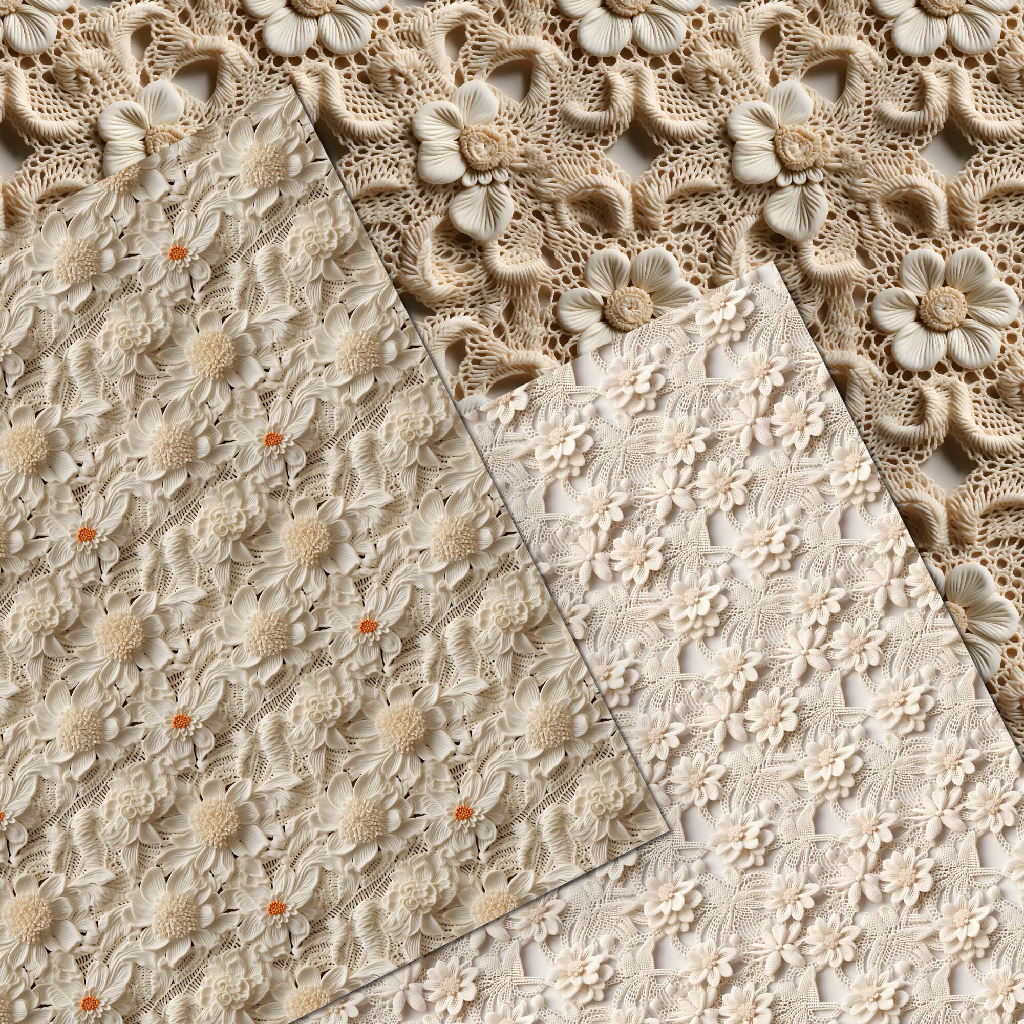 Cotton Lace Digital Paper Pack Seamless Digital Background Lace Chic ...