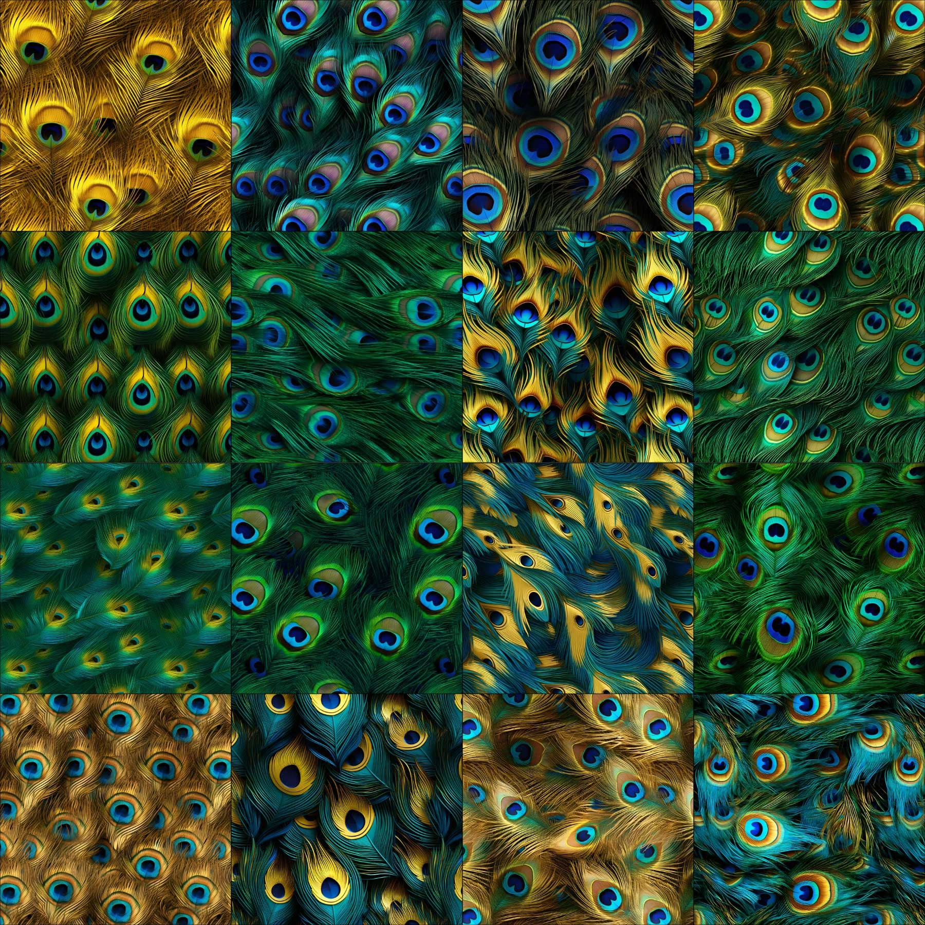 Realistic Peacock Feather Tiles - Premium Digital Tile Seamless Design ...