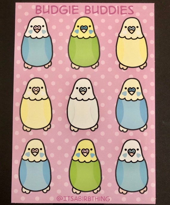 Budgie Sticker Sheet | Etsy