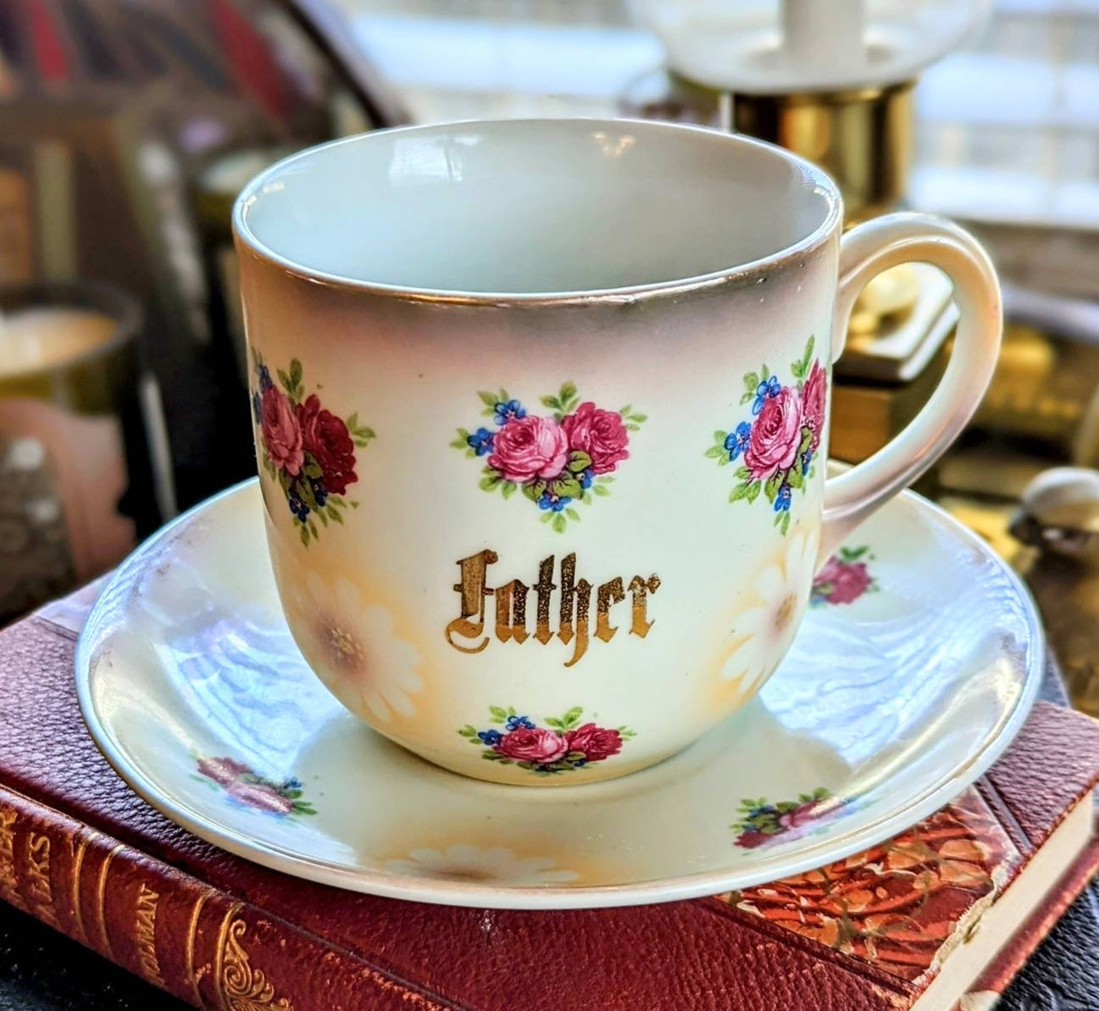 Vintage Gold Lettered Father Large Heavy Cup & - Etsy