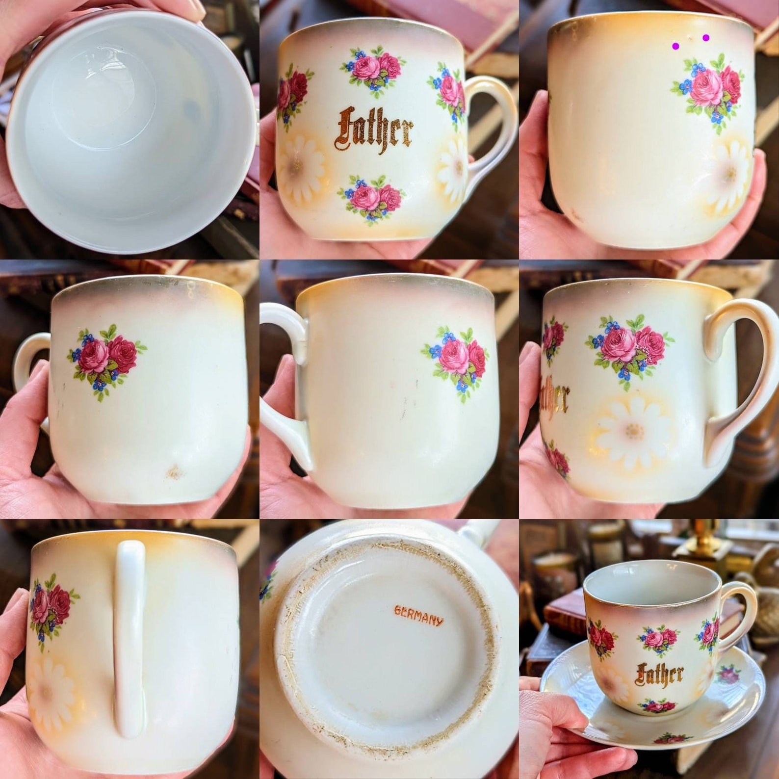 Vintage Gold Lettered Father Large Heavy Cup & - Etsy