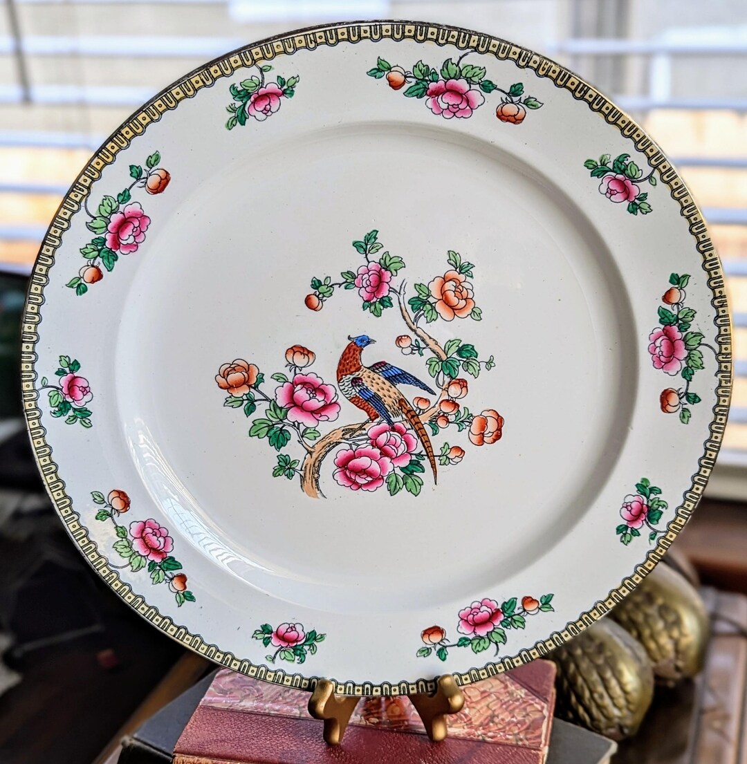 Antique Whieldon Ware Chop Plate: F. Winkle & Co. Pheasant Pattern - Etsy