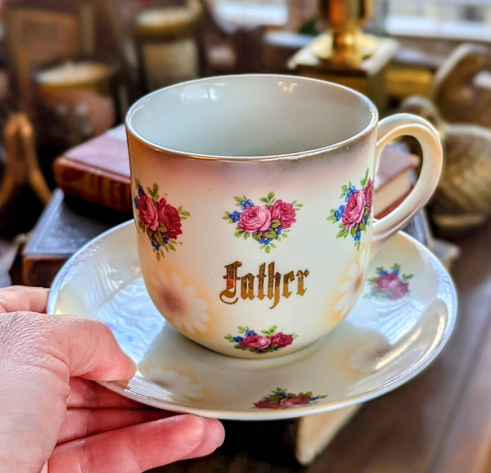 Vintage Gold Lettered Father Large Heavy Cup & - Etsy