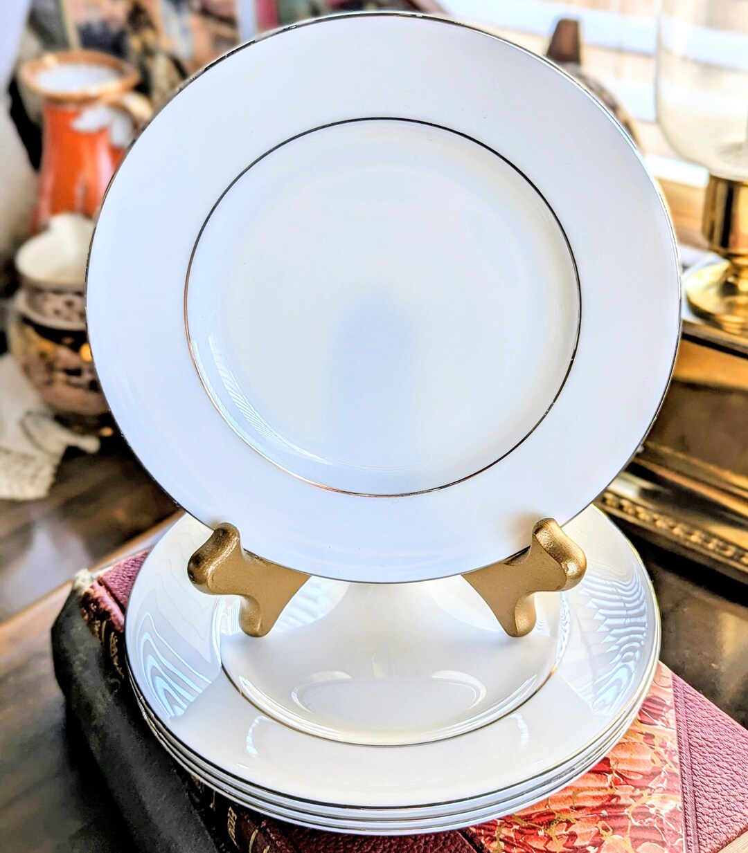 Wedgwood Bone China Signet Platinum Pattern Bread Plate , Set of Four ...