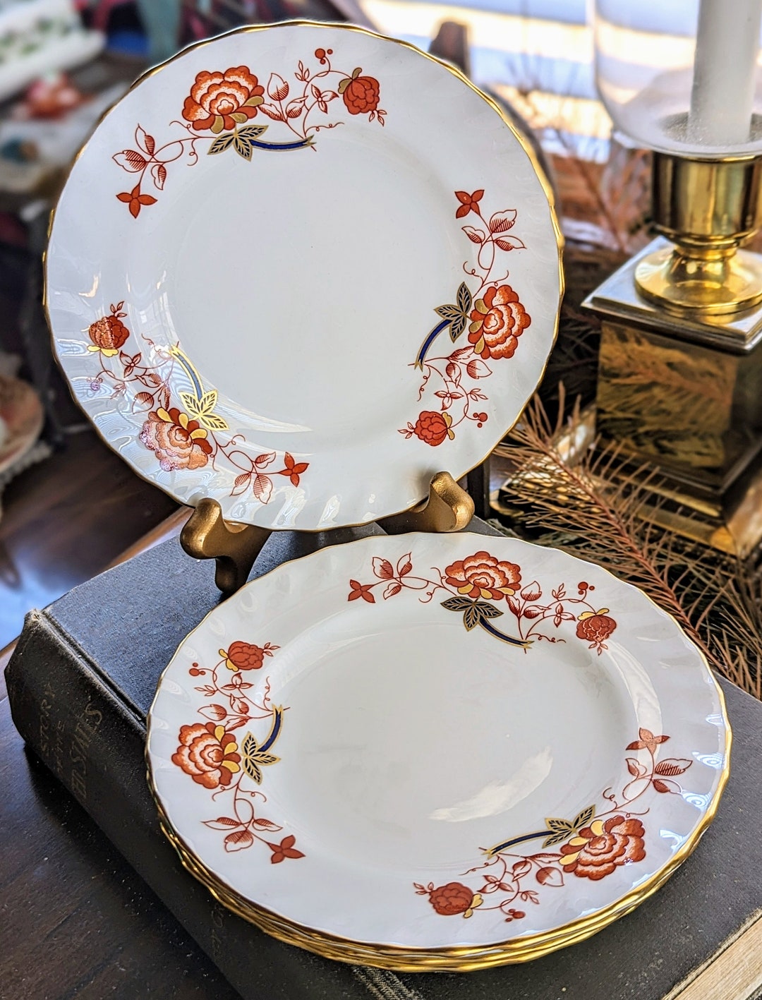 Vintage Royal Crown Derby Bali Bread Plates: Bone China Set of 2 - Etsy