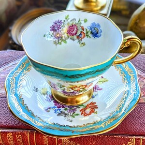Stunning Rare Vintage EB Foley Footed Bone China Teacup & Saucer Set in ...
