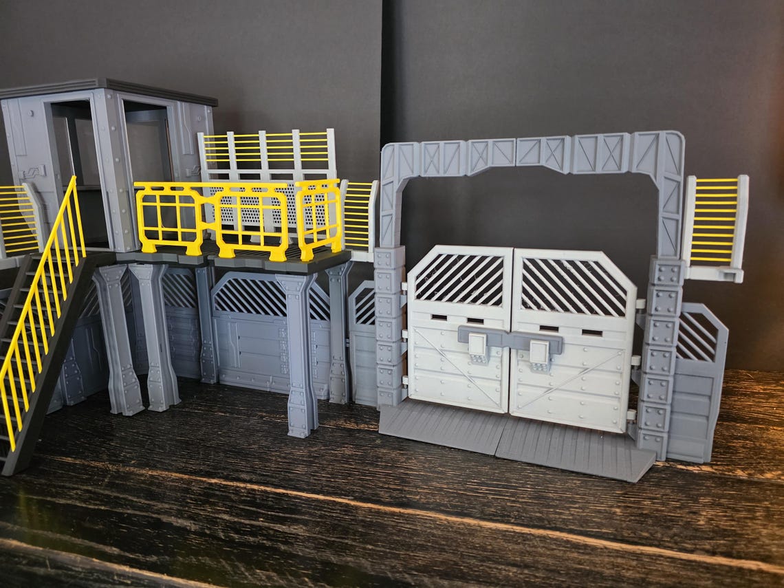 1/12 Scale Action Figure Modular Base Camp GATE SECTION Military Themed ...