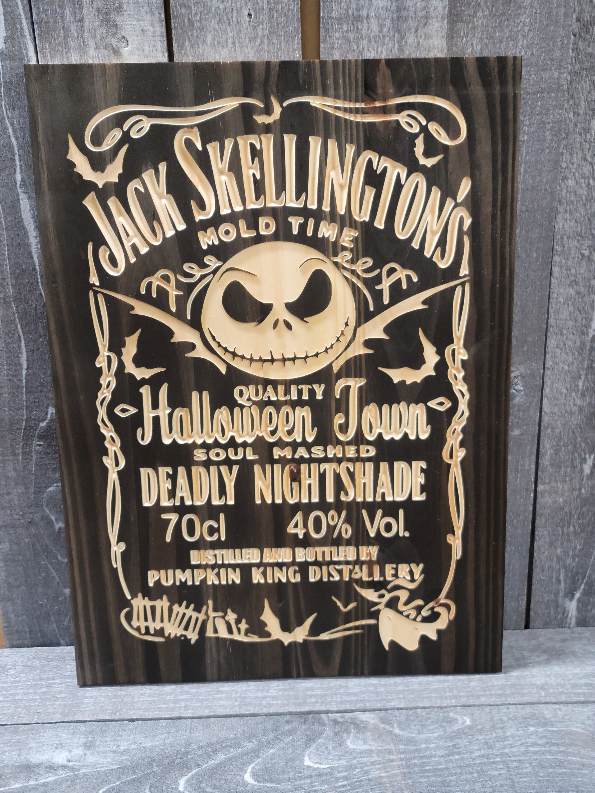 Disney Nightmare Before Christmas Jack Skellington Wood Carved Sign ...