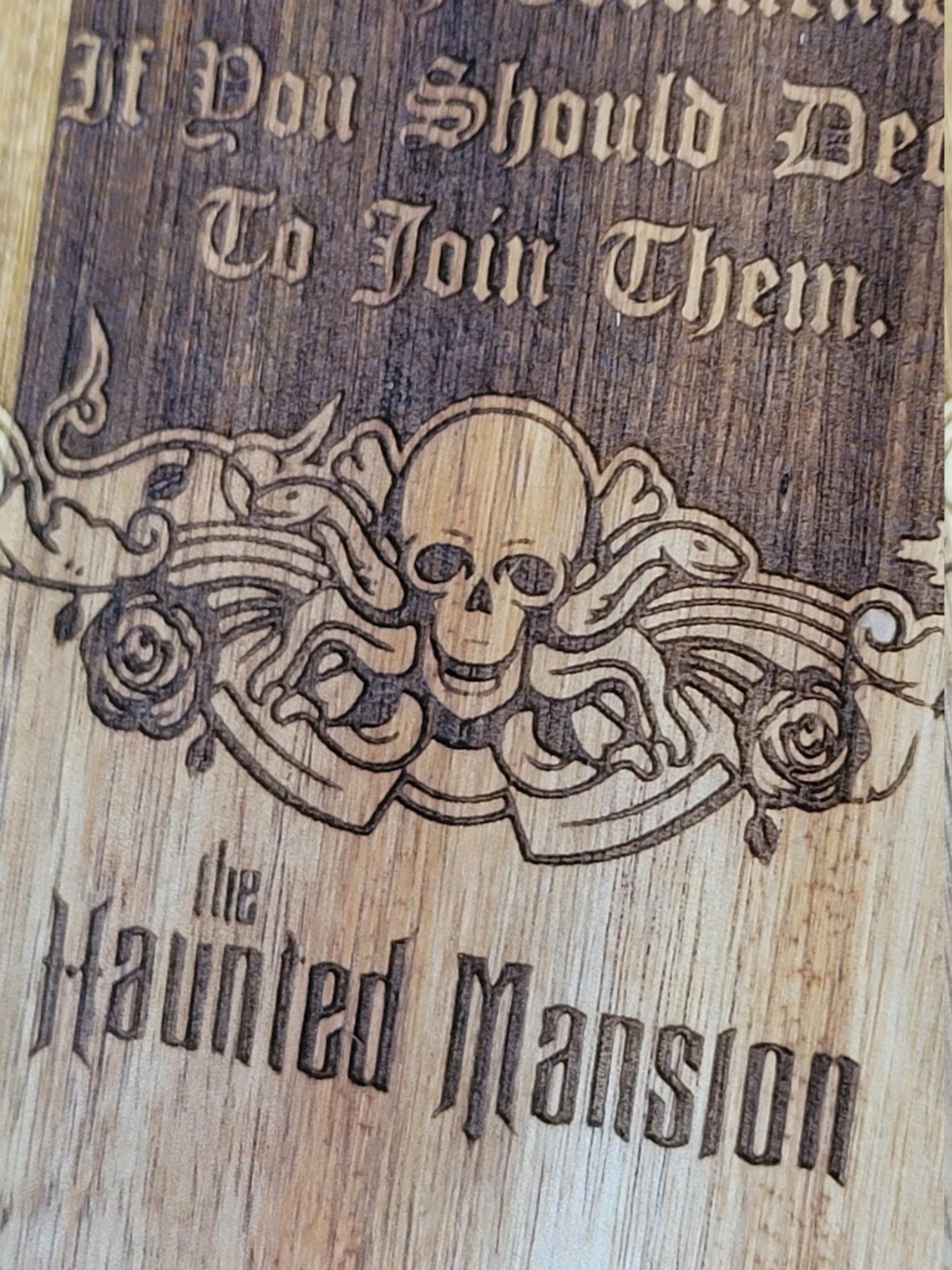 Disney Haunted Mansion Engraved Acacia Wood Caricature Board Dearly ...