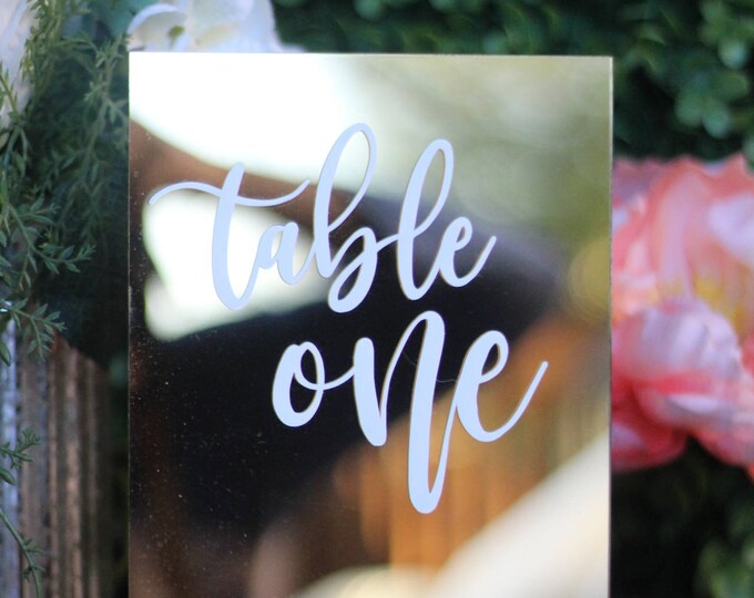 Acrylic Mirrored Silver Table Numbers Wedding Event Signs Wedding Sign ...