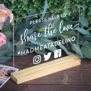 Custom Acrylic Hashtag Sign / Wedding / Event / Photo Booth / Social ...