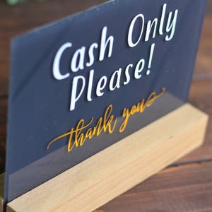 Custom Cash Only Bar Sign | Acrylic | Wedding | Event - Etsy