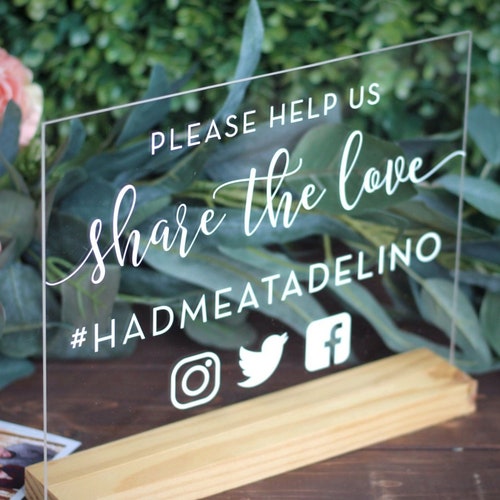 Acrylic Wedding Bundle Clear Glass Table Signs Painted Back | Etsy