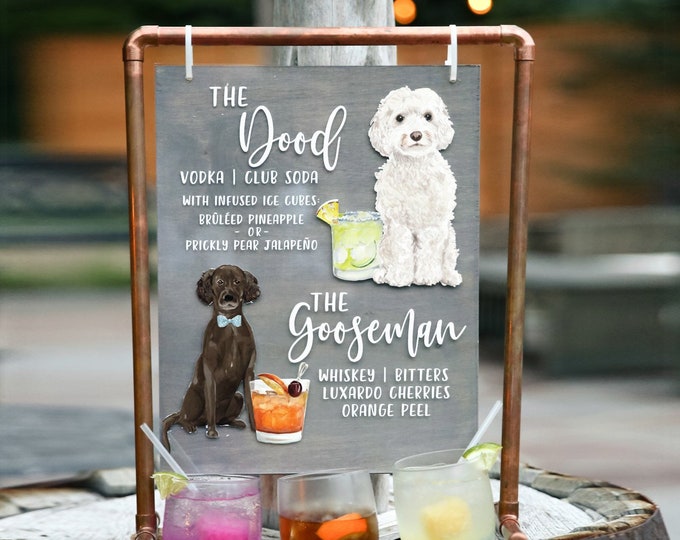 Acrylic Dog Bar Menu Fully Custom Wedding Goldendoodle Puptail Lab ...