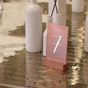 Rose Gold Acrylic Table Numbers, Wedding or Event - Etsy