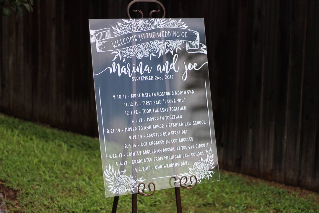 Custom Wedding Timeline | Acrylic | Sign - Etsy