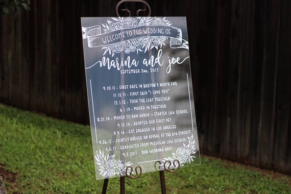 Custom Wedding Timeline Acrylic Sign | Etsy