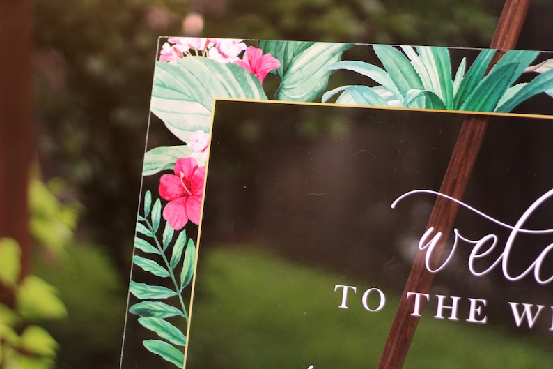 Custom Acrylic Wedding Welcome Sign / Tropical / Welcome to Our ...