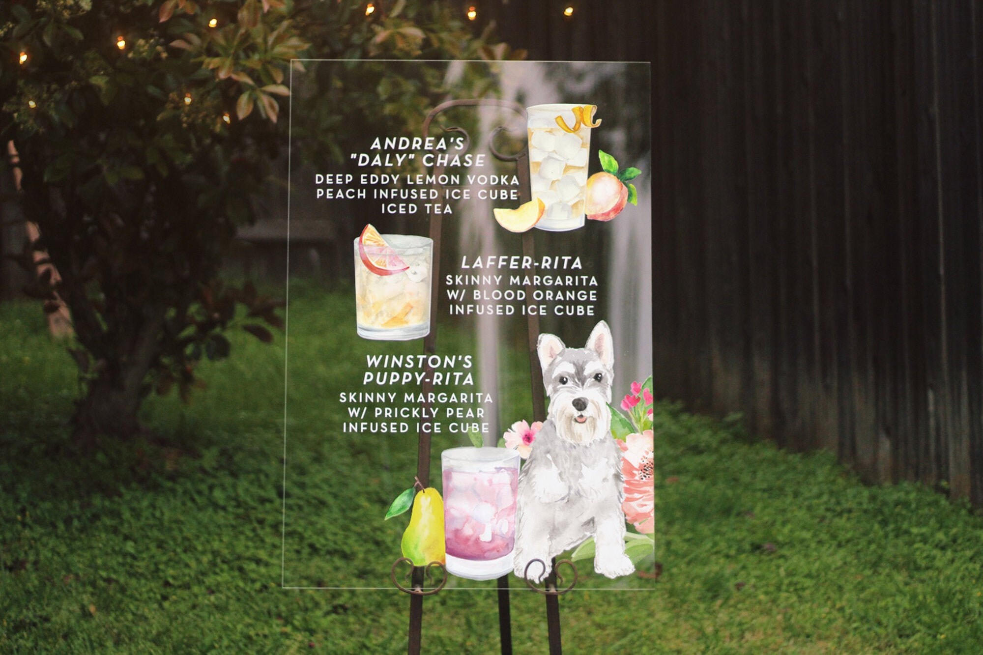 Large Custom Dog Bar Menu / Puptail / Wedding / Acrylic / | Etsy